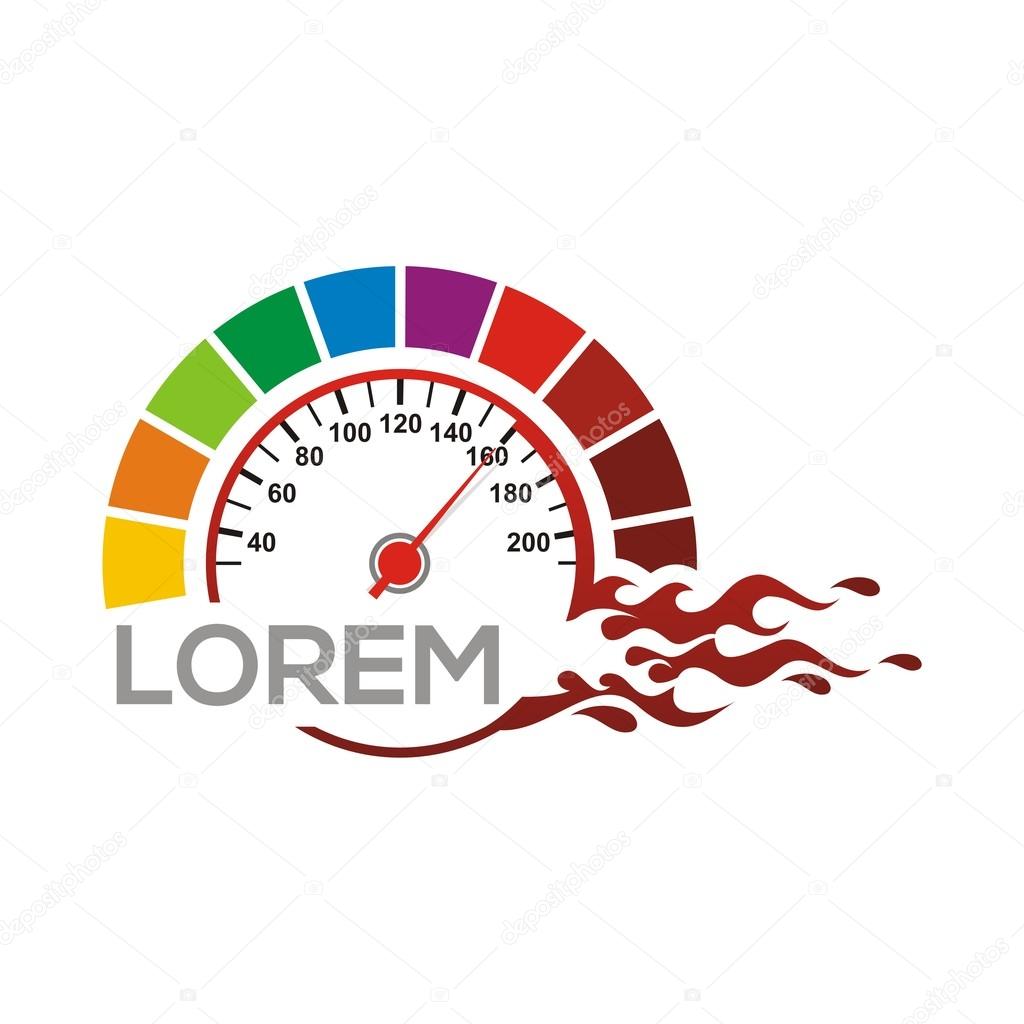 Logotipo del velocímetro Vector Red Race Racing Drag 2024