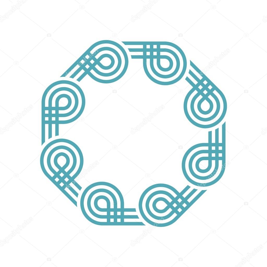 Blue Octagon Shaped Logo