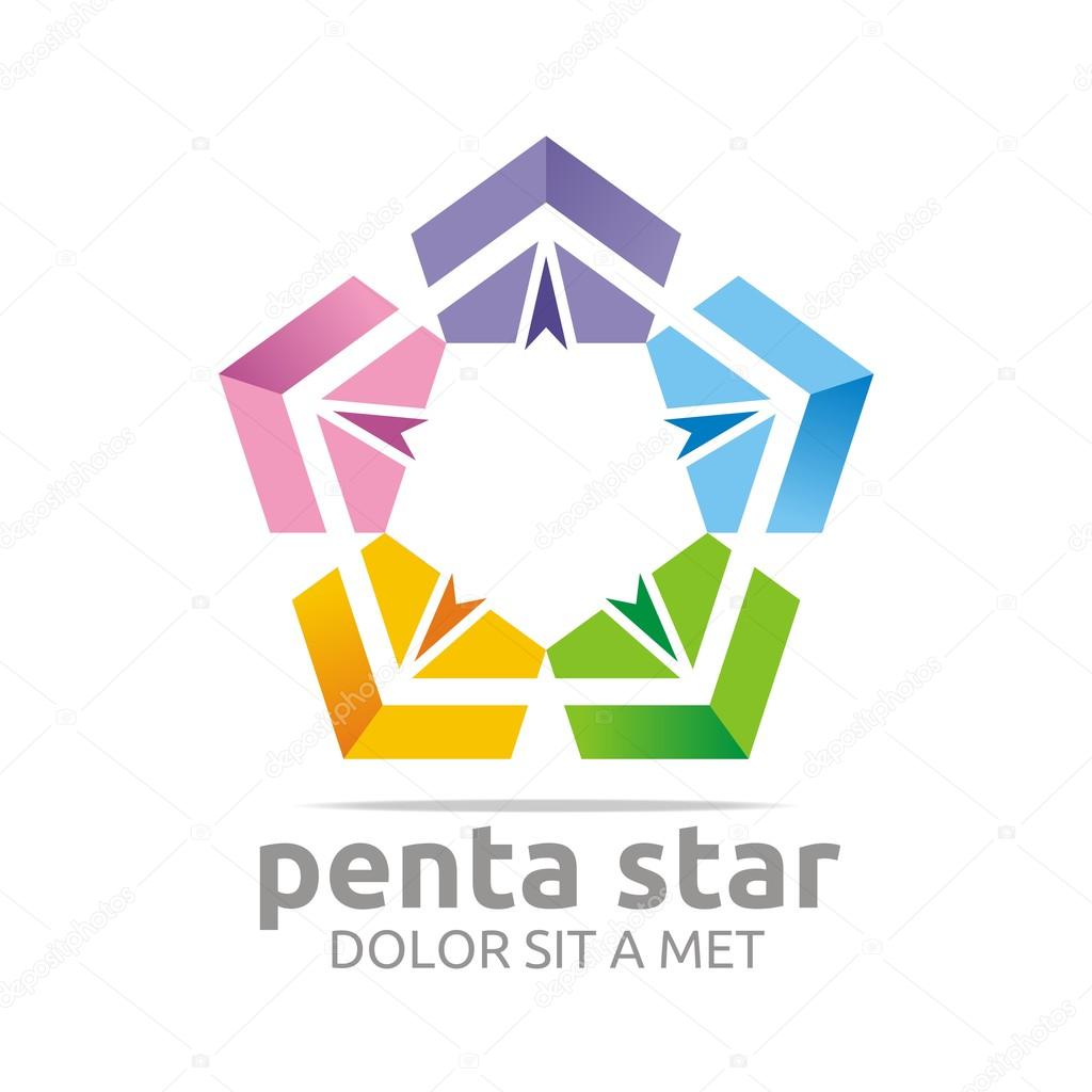 Logo Penta House Star Arrow Design Icon Symbol Stock Vector by ...