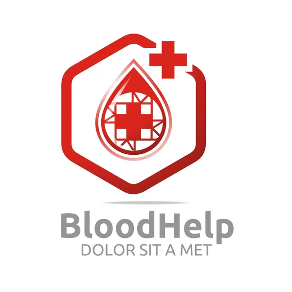 Logo blood help medical donors healthy symbol vector — Stock Vector ...