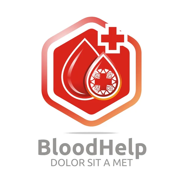 Logo blood help medical donors healthy symbol vector — Stock Vector ...