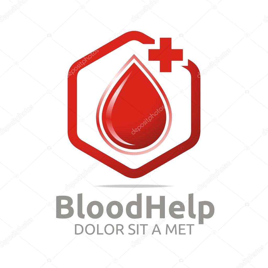 Logo blood help medical donors healthy symbol vector — Stock Vector ...