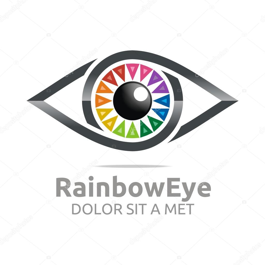 Abstract logo rainbow eye circle eyeball symbol vector Stock Vector by ...