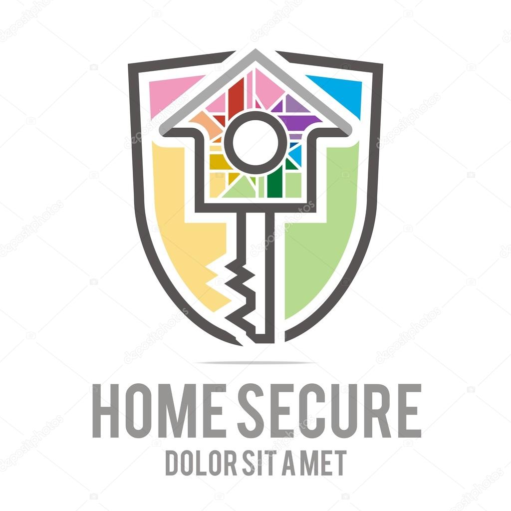 Logo home key house lock security buiding icon vector Stock Vector by ...