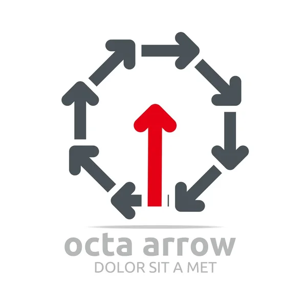 Logo octagon arrow colorful space rainbow design vector — Stock Vector ...