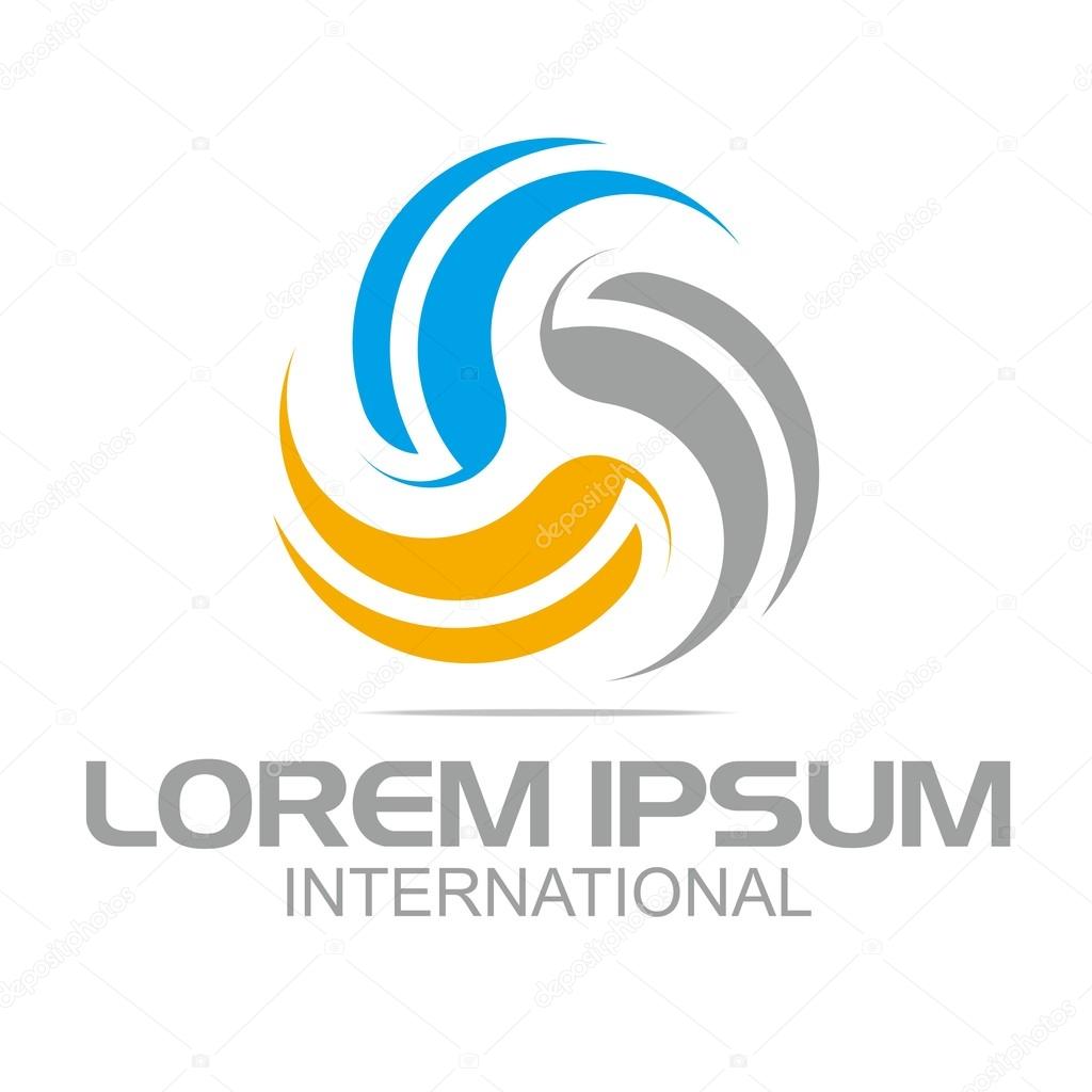 Abstract logo spin wheel element color shape vector — Stock Vector ...