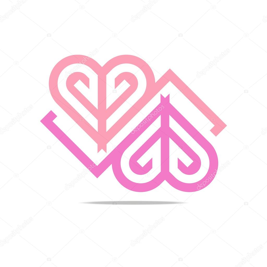 Logo Abstract Letter G Love Combination Design Element Symbol Icon ...