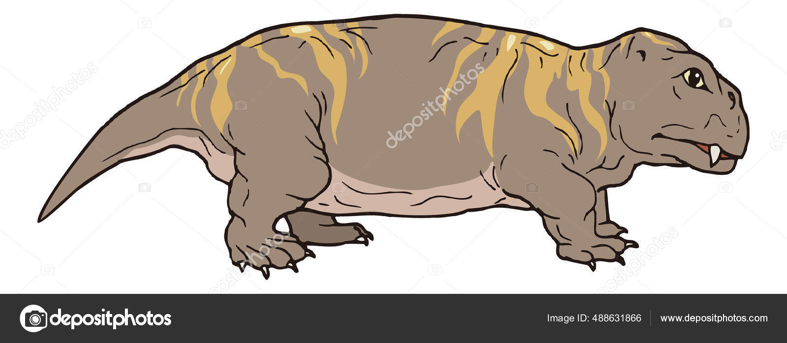 Lystrosaurus Dinosaur Ancient Vector Illustration Transparent ...