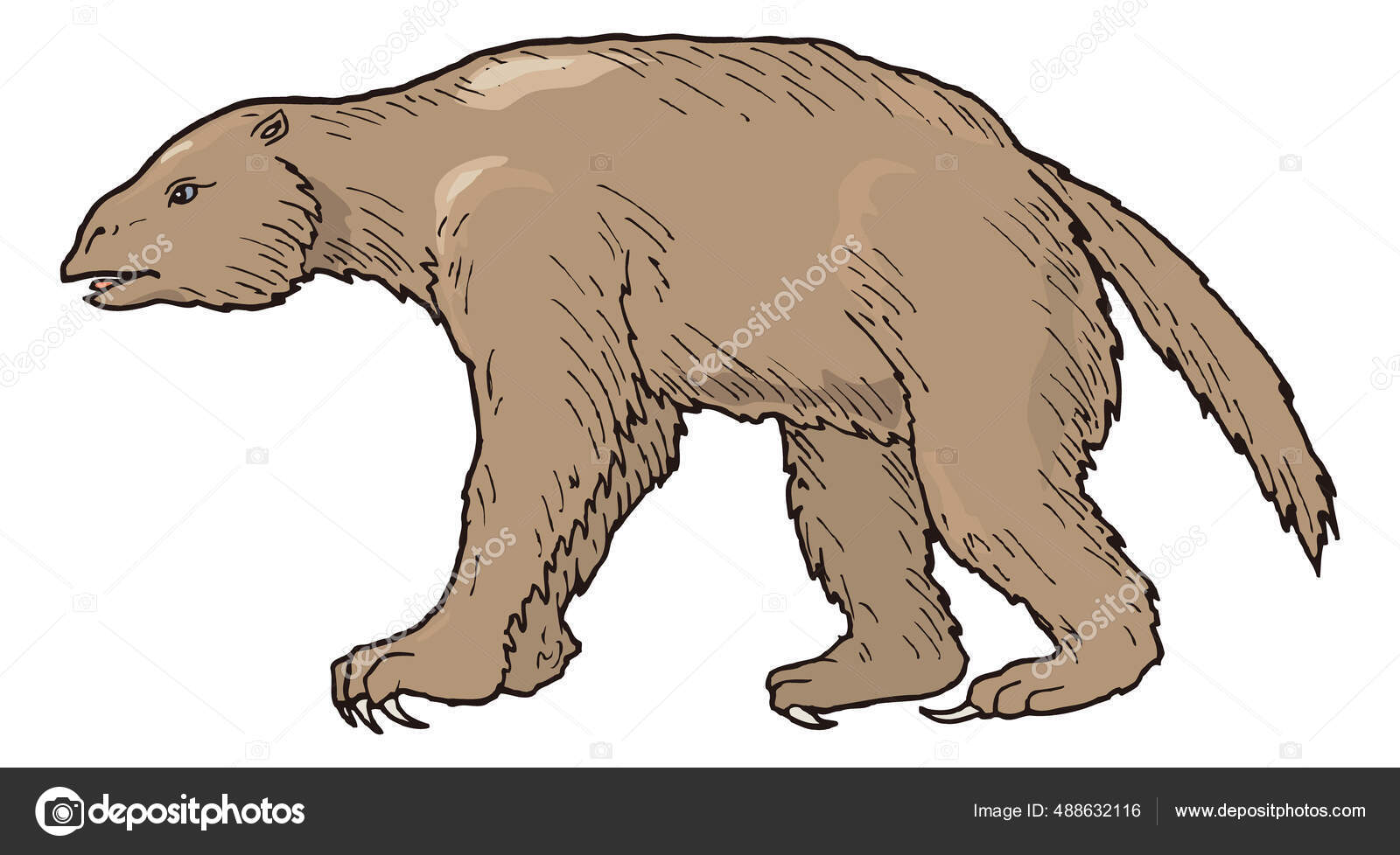 Megatherium Dinosaur Ancient Vector Illustration Transparent Background ...