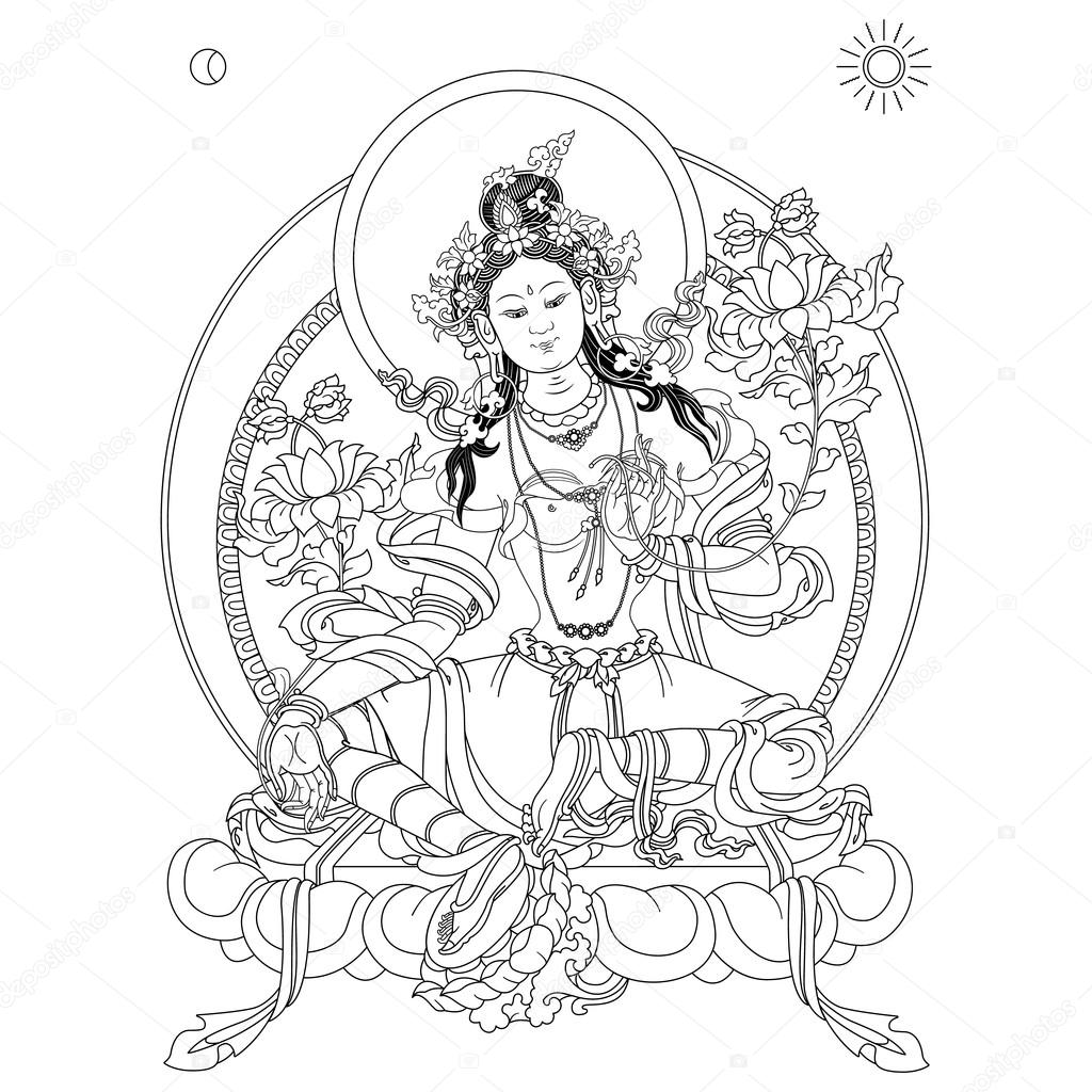 Green Tara — Stock Vector © mpmpya #85542768