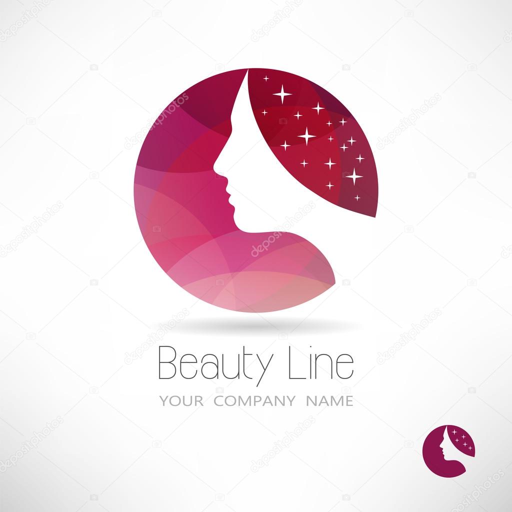 Vector Logo. Profile of woman in circle. Stock Vector Image by ...