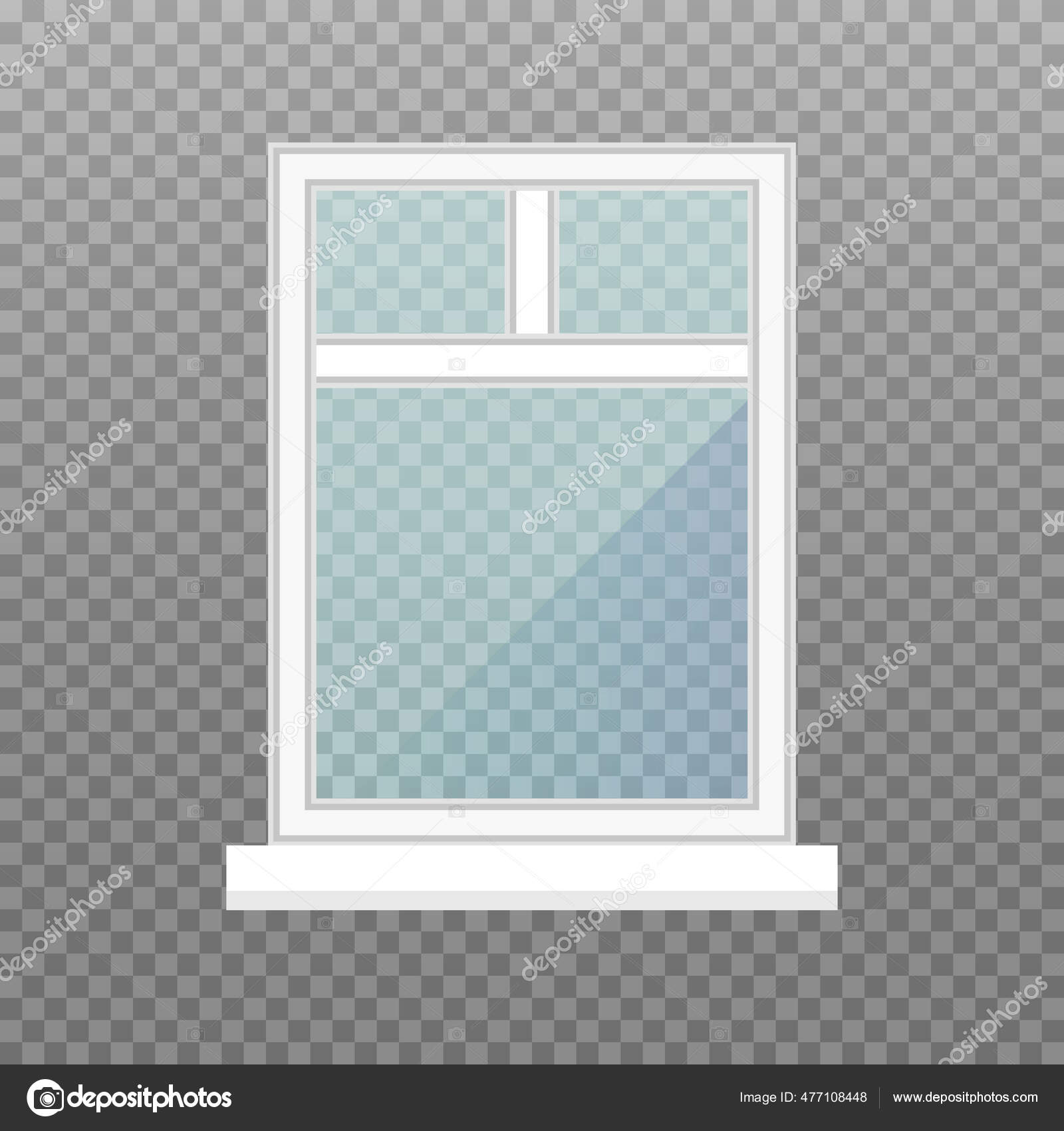 Isolated Window Frame Frontstore Window Blue Glasses Exterior Building ...