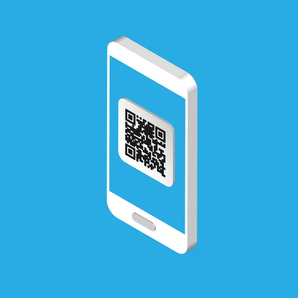 Isometric Smartphone Code Screen Process Scanning Code Phone Label ...