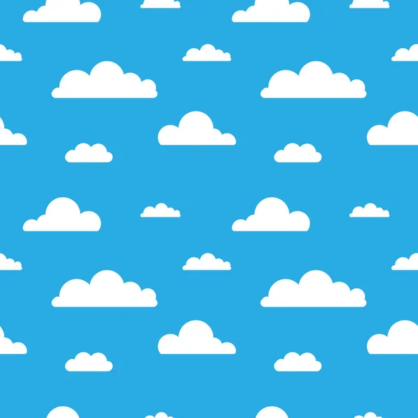 Seamless vector pattern with clouds on blue background. Cartoon modern ...