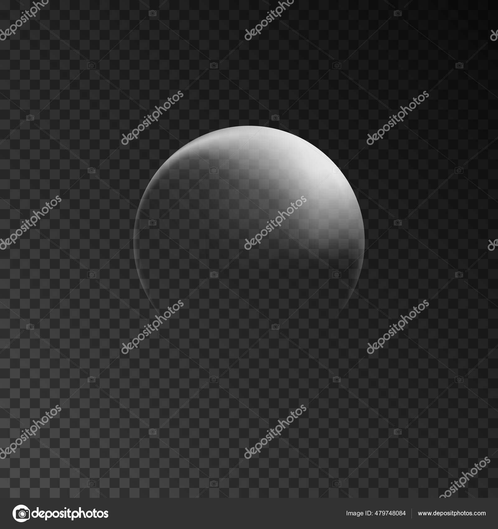 Concept Waning Moon Soft Bokeh Lights Stars Transparent Background ...