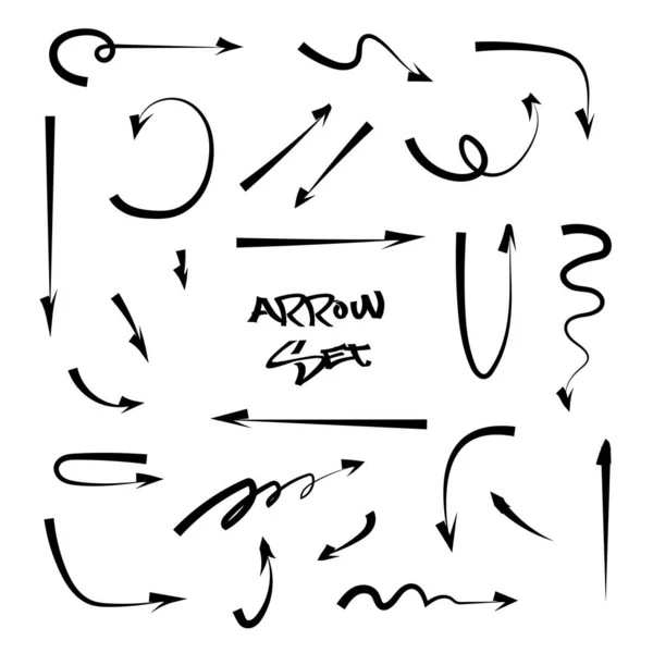 Set Vector Handwriting Arrows Collection Black Direction Pencil Sketch ...