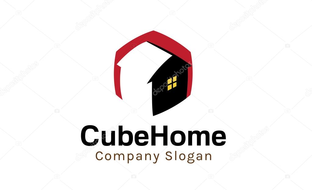 Cube Home Design Illustration Stock Vector by ©Guru86 90276484
