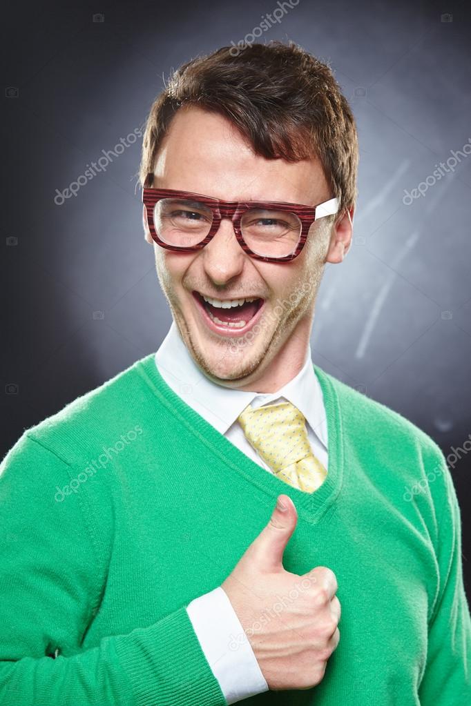 Nerd wearing eyeglasses Stock Photo by ©kegfire 87325908