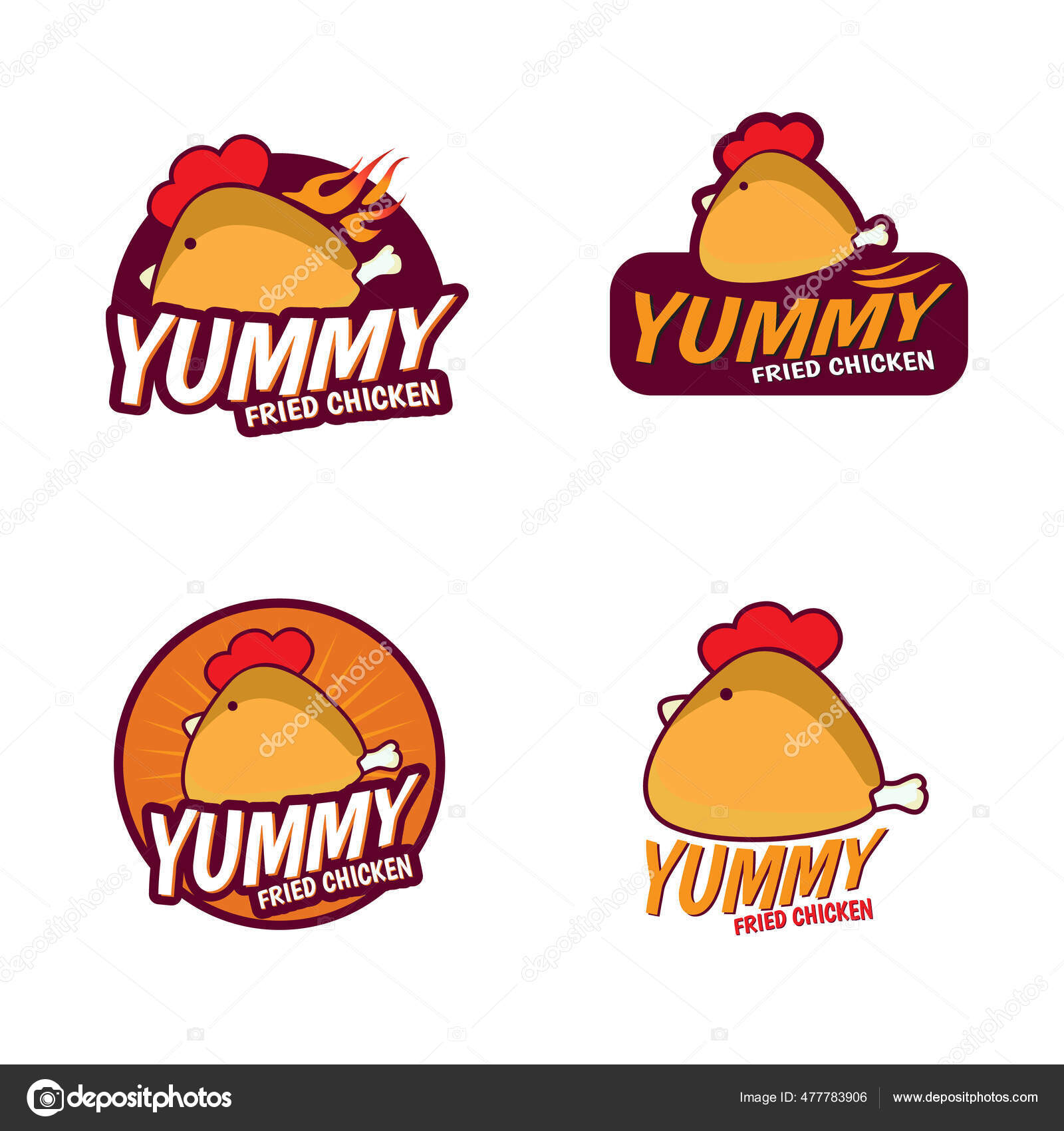Yummy Fried Chicken Logo Vector Set Design Stock Vector by ©Beginos ...