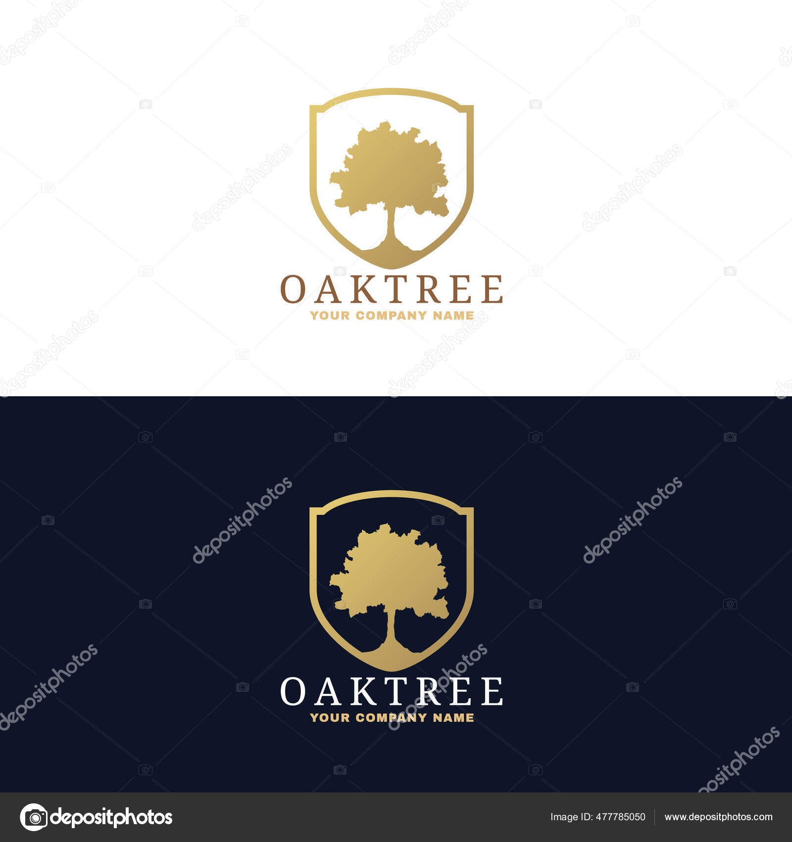 Gold Dark Blue Oak Tree Logo Vector Design Stock Vector by ©Beginos ...