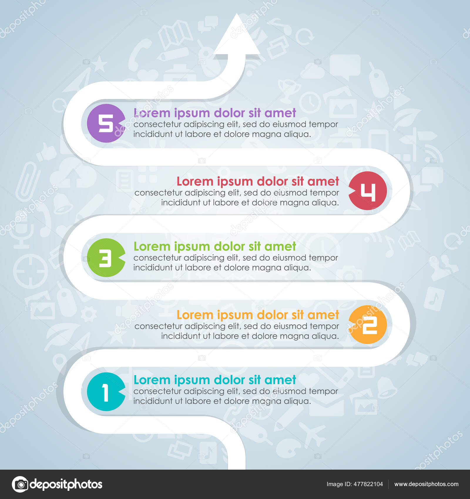 Curved Arrow Direction Text Infographic Vector Design Stock Vector by ...