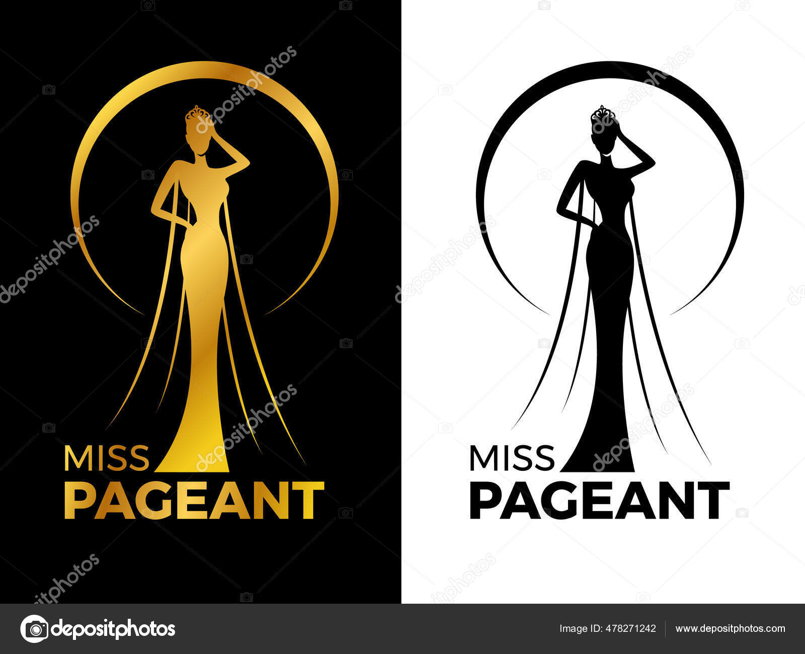 Male And Female Beauty Pageant Silhouette