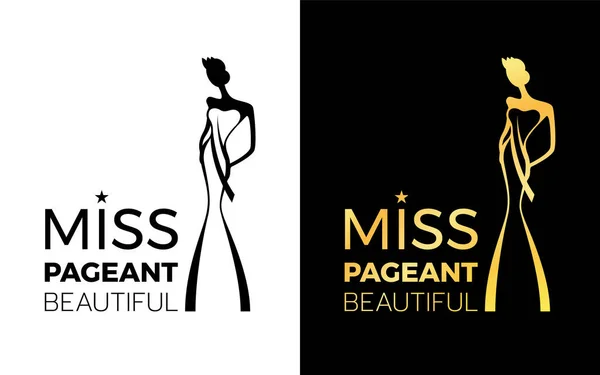 Miss Pageant Logo Beauty Queen Wear Dress Crystal Stick Sign Stock ...