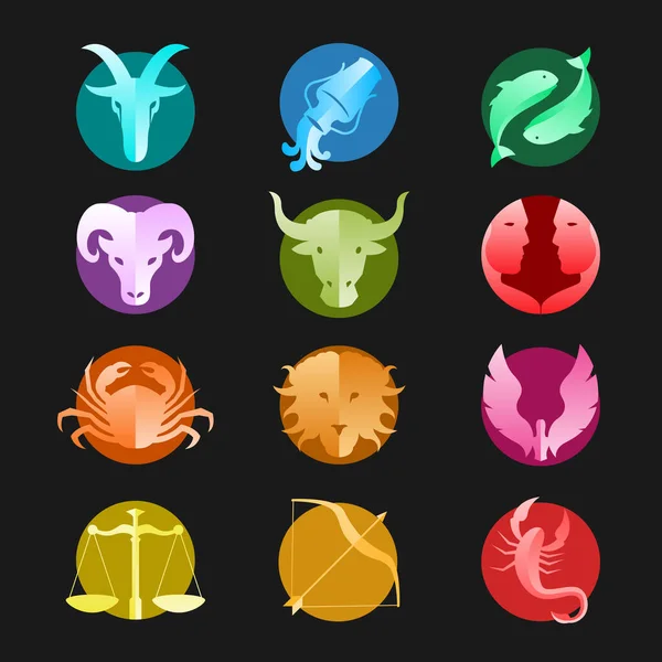 Horoscope Zodiac Line Border Sharp Sign Icon Circle Vector Illustration ...