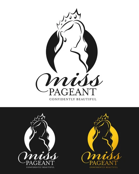 Gold Miss Lady Logo Pageant Vector Art Design Stock Vector Image by ...