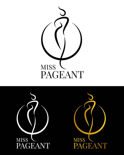 Miss Pageant Logo Gold Black Abstract Beauty Queen Wear Crown Stock ...