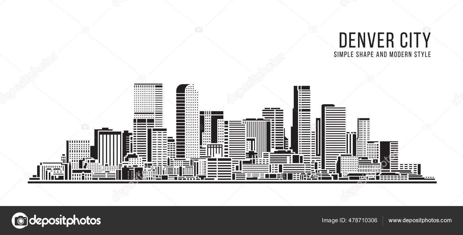 Cityscape Building Abstract Simple Shape Modern Style Art Vector Design ...
