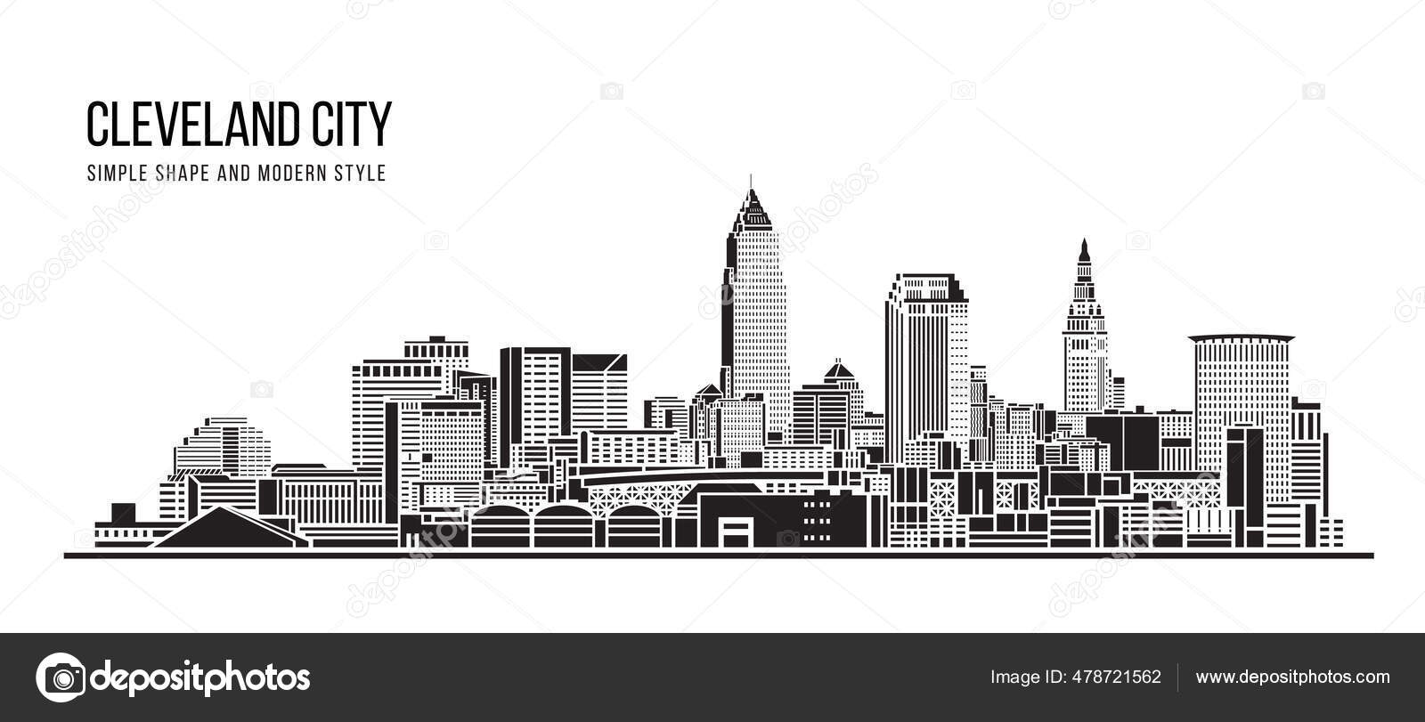 Cityscape Building Abstract Simple Shape Modern Style Art Vector Design ...
