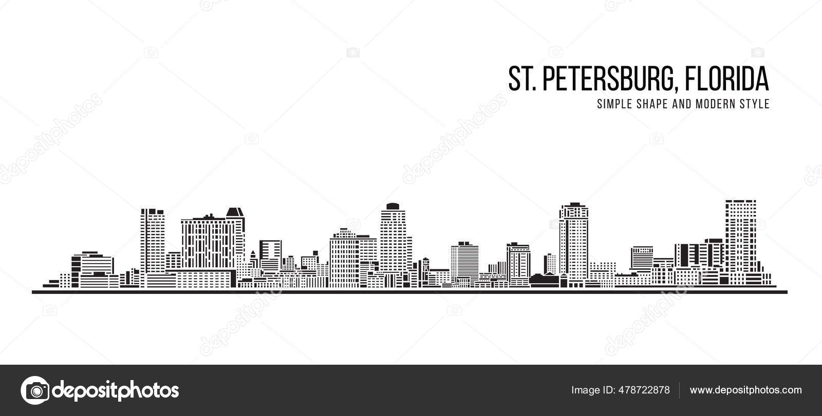 Cityscape Building Abstract Simple Shape Modern Style Art Vector Design ...