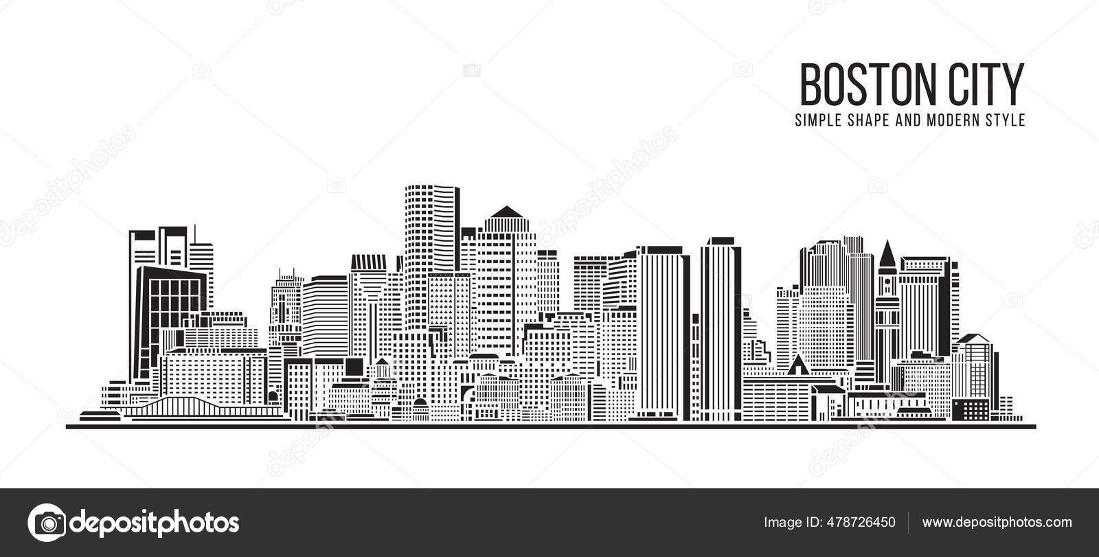 Cityscape Building Abstract Simple Shape Modern Style Art Vector Design ...