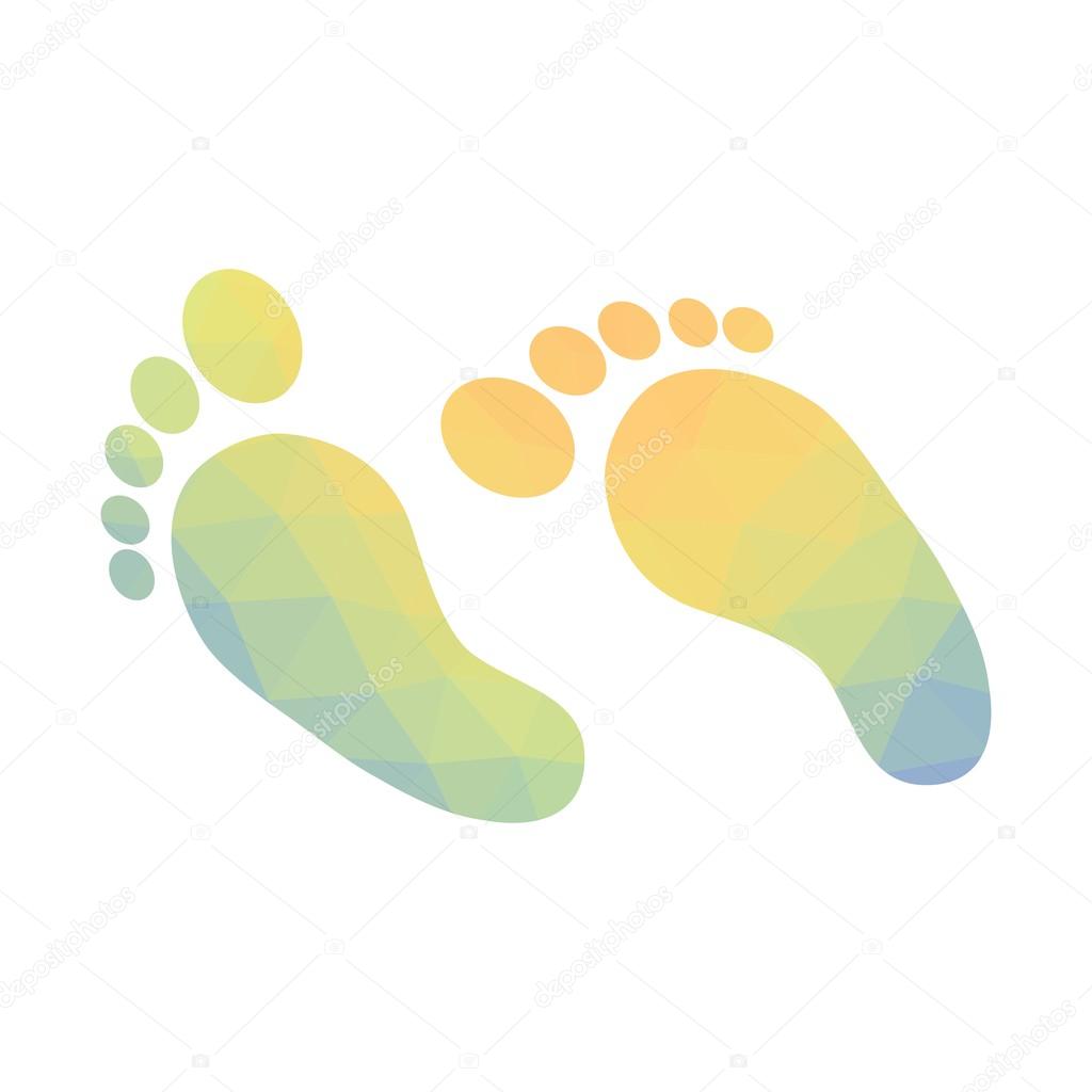 Low poly design of two feets isolated on white Stock Illustration by ...