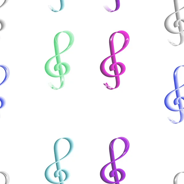 Seamless colored treble clef pattern - Stock Image - Everypixel