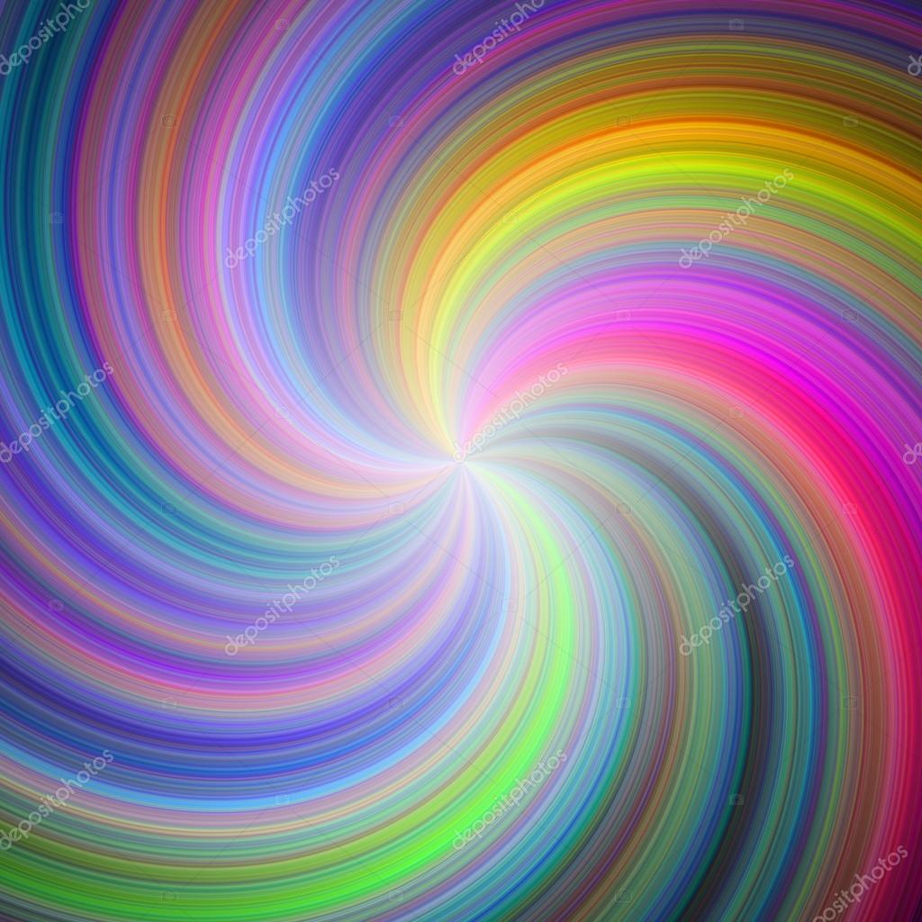Rainbow colored spiral design. Swirl background — Stock Photo ...