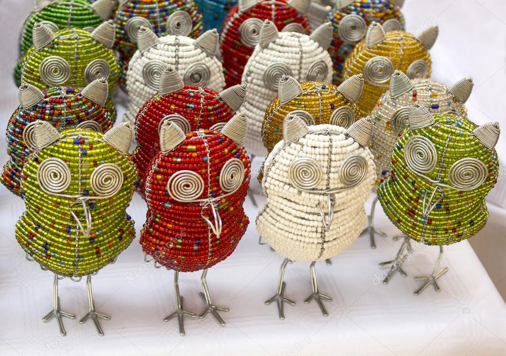 African traditional handmade colorful bead wire toys animal bird Stock ...