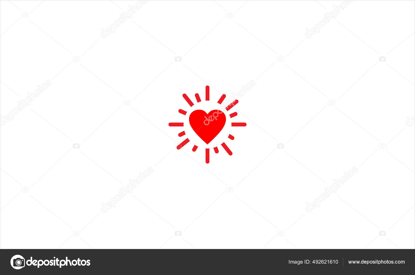 Cute Illustration Shining Heart Modern Simple Heart Vector Icon Flat ...