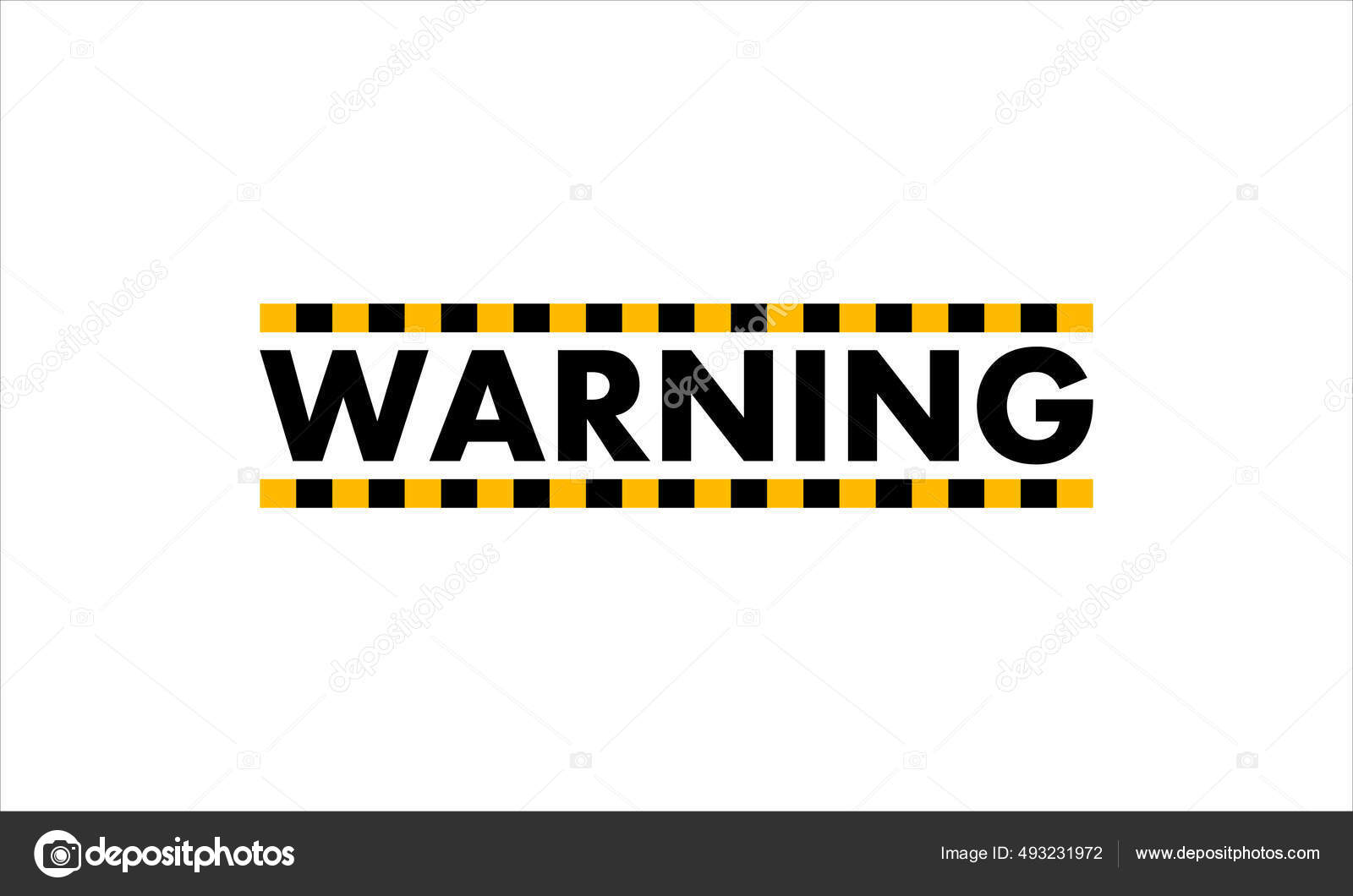 Yellow Warning Tape Icon Logo Design Illustration Vector Template Stock ...