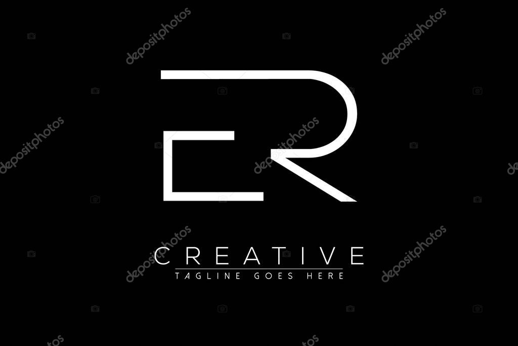 letra ER, RE, R, E, diseño inicial abstracto del logotipo del alfabeto ...