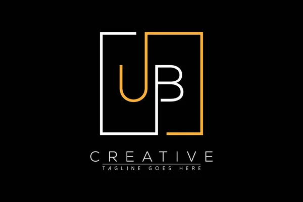 Letra inicial ub, bu, u, b elegante y de lujo Inicial con marco ...