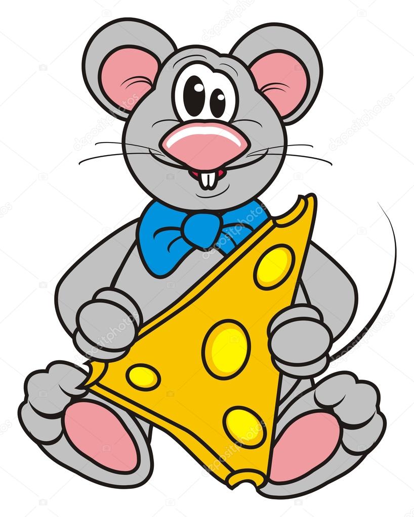 Gray mouse with cheese Stock Photo by ©tatty77tatty 100345404