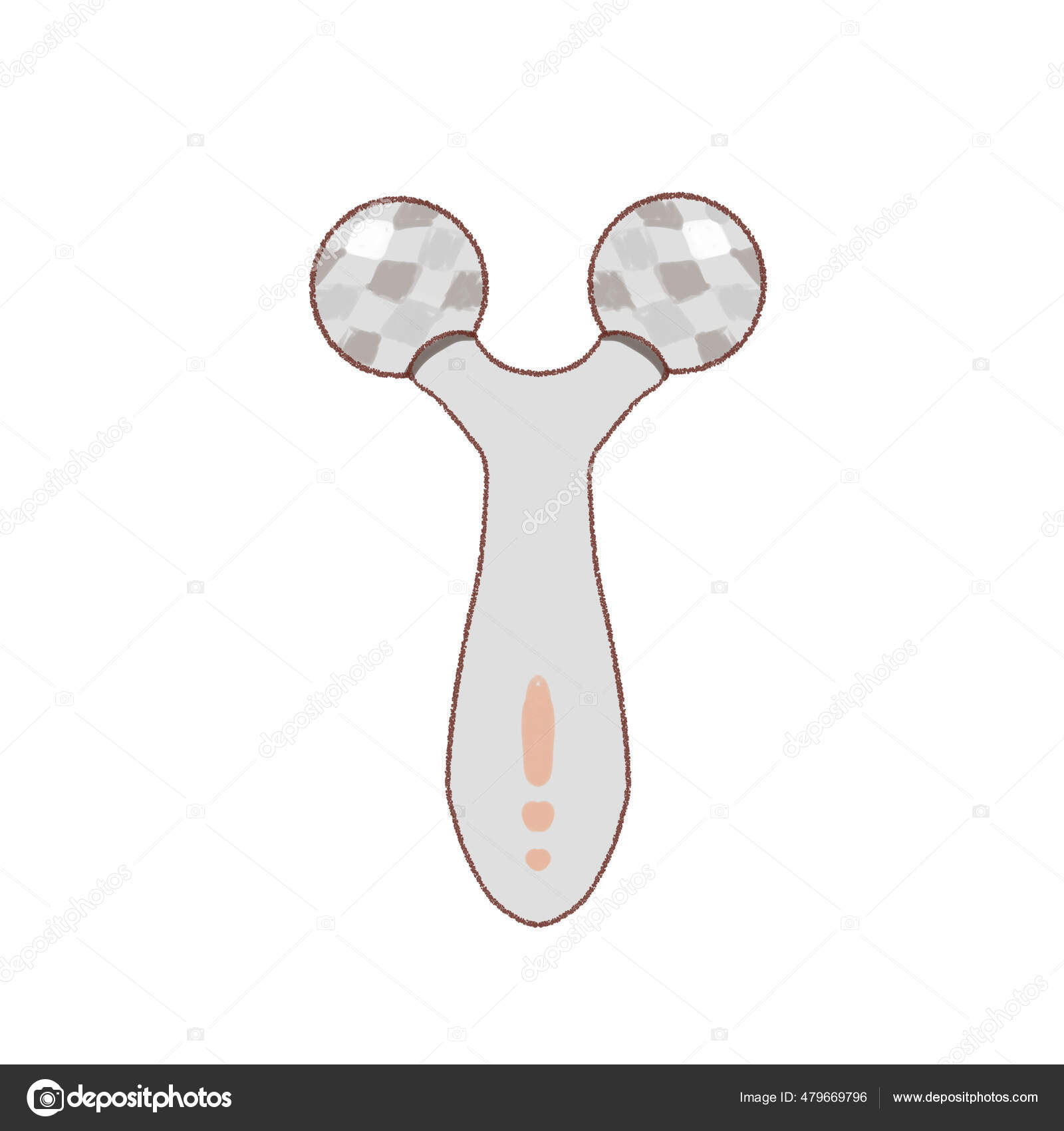 Beautiful Face Roller White Background Cute Simple Art Style Stock ...