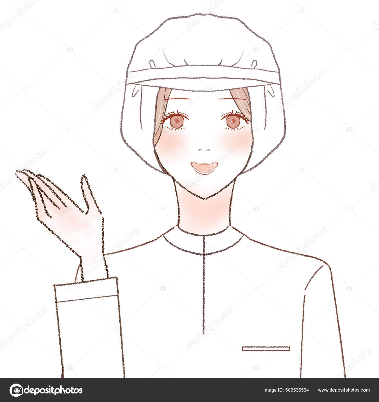 Female Worker Who Guide White Background Stock Vector by ©kumgaiyuka ...