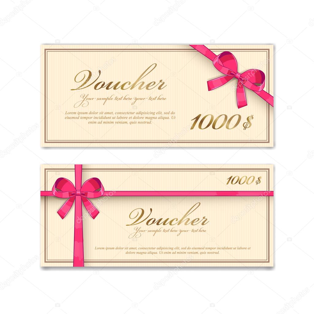 Modelo de voucher de presente, layout de vetor — Vetor de Stock ...