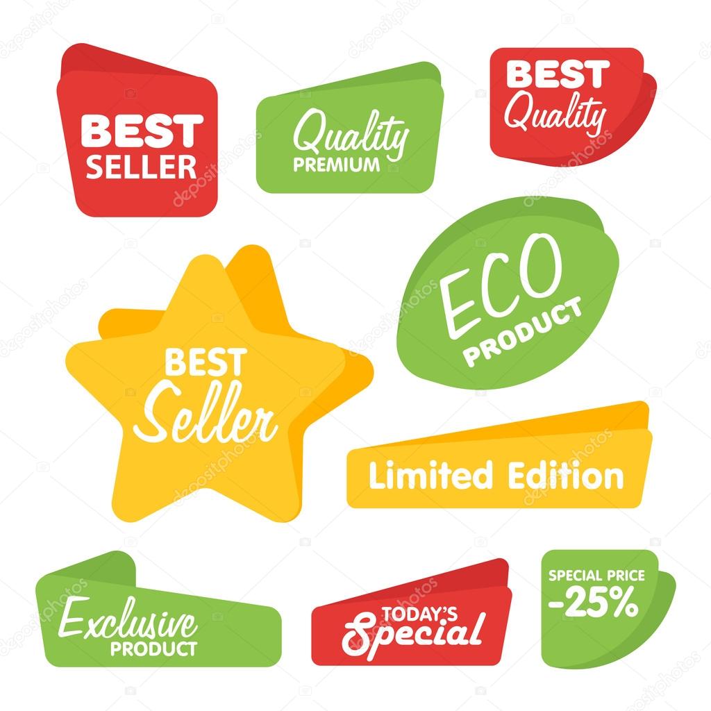 Collection of Bitmap Abstract Label, Sticker, Tags — Stock Photo ...