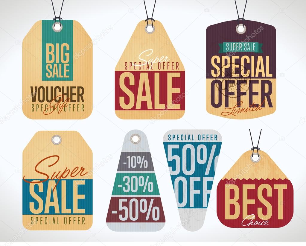 Sale tag bitmap isolated set — Stock Photo © studioworkstock #107192226