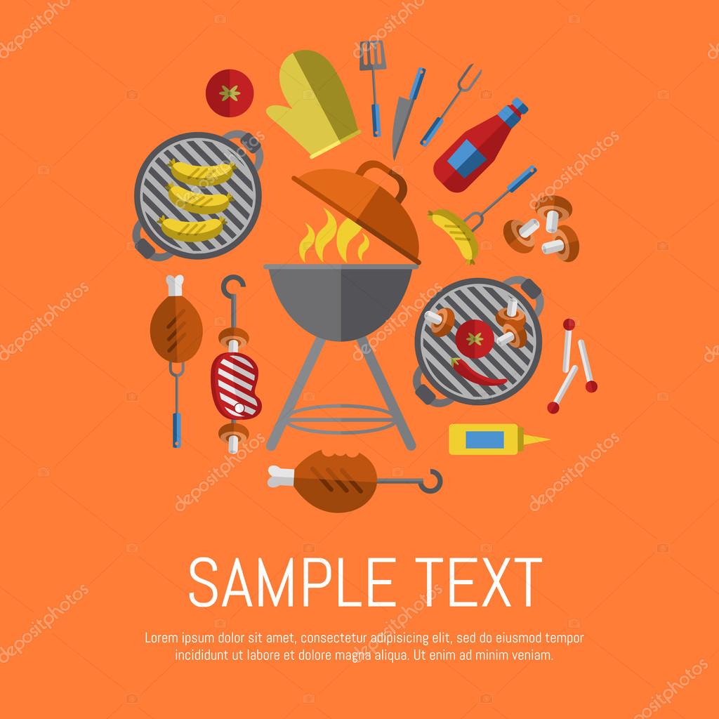 Barbecue grill poster, design template. Stock Vector Image by ...