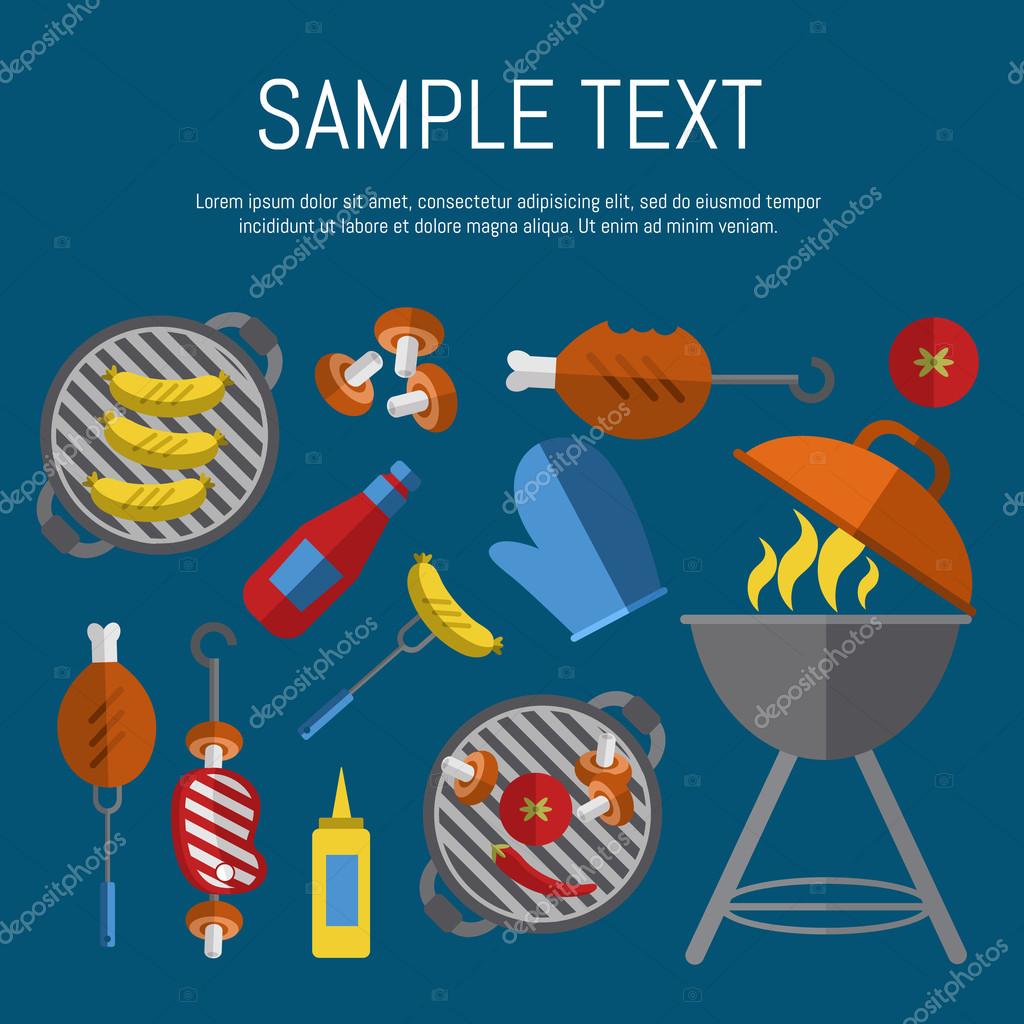 Barbecue grill poster, design template. Stock Vector by ...